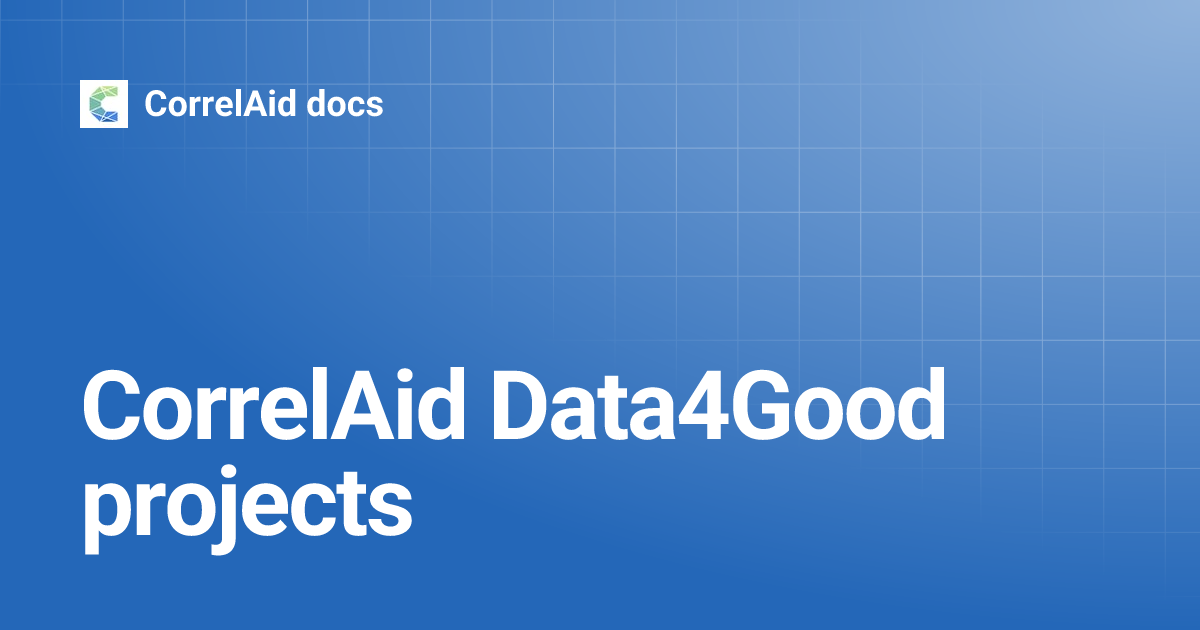 CorrelAid Data4Good projects | CorrelAid docs
