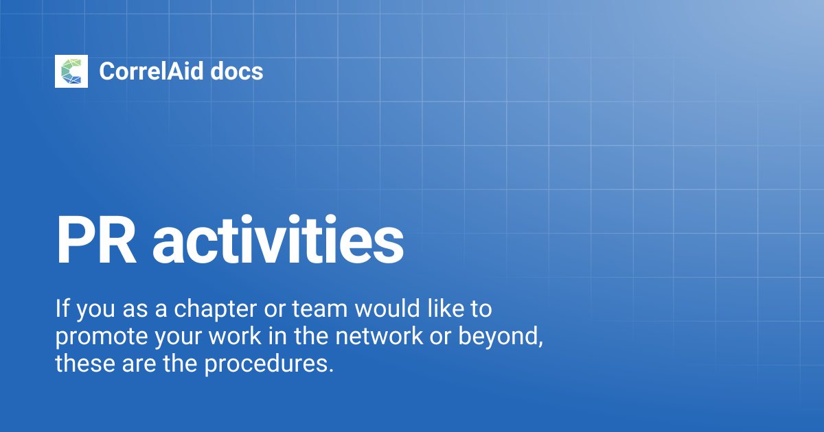 PR activities | CorrelAid docs