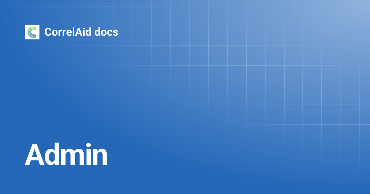Admin | CorrelAid docs