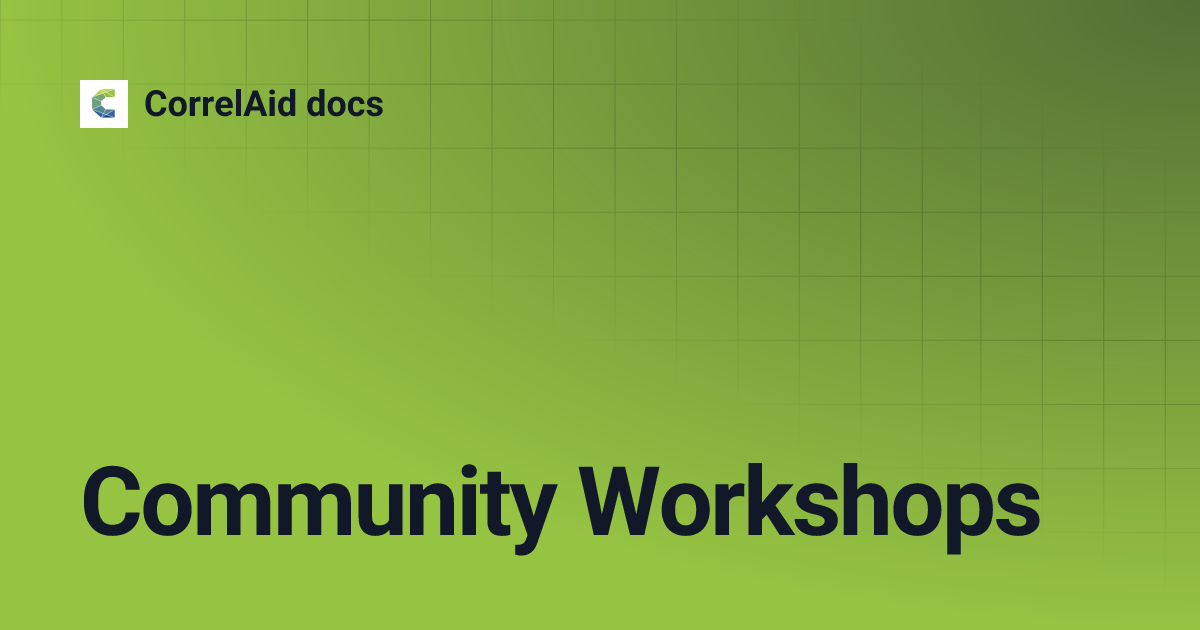 Community Workshops | CorrelAid docs
