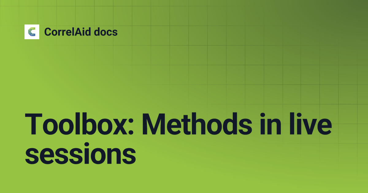 Toolbox: Methods in live sessions | CorrelAid docs