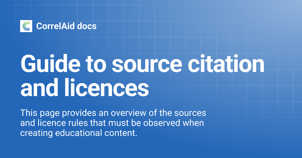 Guide to source citation and licences | CorrelAid docs